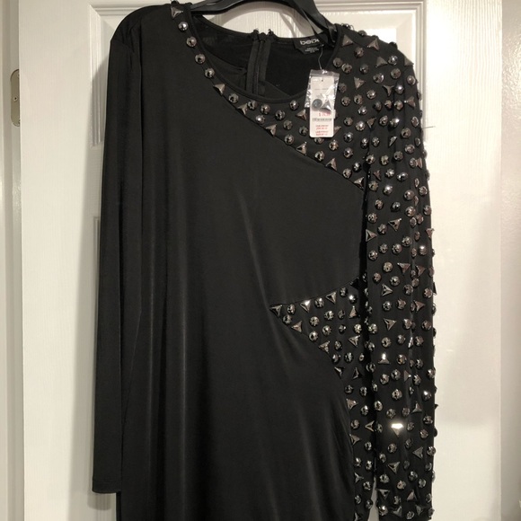 bebe | Dresses | Nwt Bebe Black Embellished Mini Dress | Poshmark